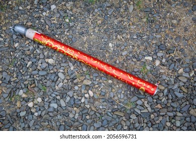 Exploded Firecracker Thrown Ground Background Gravel Stock Photo ...