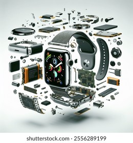 Create Photo-realistic Exploded View Smartwatch White AI-generated ...