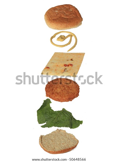 Exploded View Chicken Sandwich Stock Photo 50648566 | Shutterstock