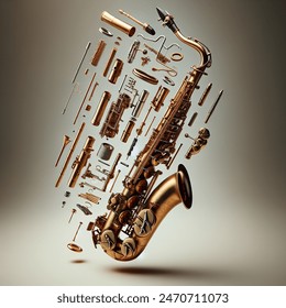 Gold Design Element Rich Saxophone Royal AI-generated image 2471680361 ...