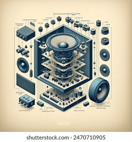 Exploded View Speaker AI-generated image 2470710961 | Shutterstock