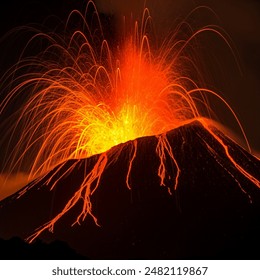 A-volcano-erupting-in-the-distance-with-the-majority-of-the-frame-taken ...