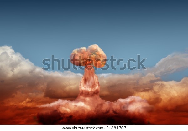 Explosion Atomic Bomb On Background Sky Stock Photo (Edit Now) 51881707