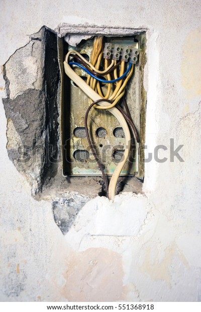 Exposed Wire Electrical Wiring Wall Stock Photo 551368918 | Shutterstock