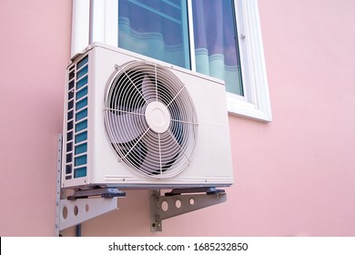 External Air Conditioner Compressor Unit Installed Stock Photo ...
