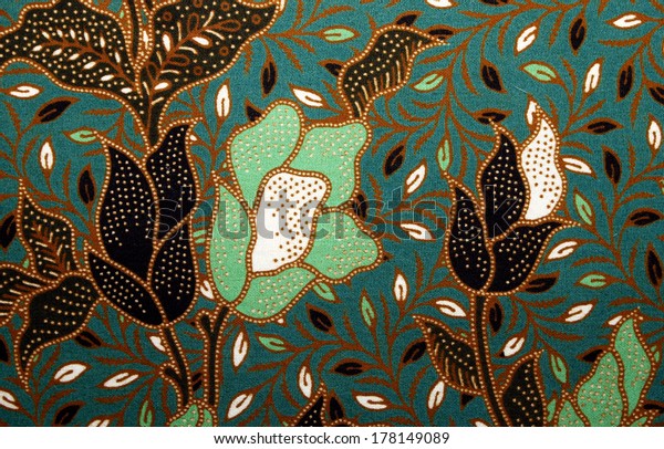 Fabric Floral Batik Pattern Stock Photo (Edit Now) 178149089