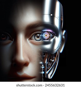 Ai Side Face Looking Human Side AI 생성 이미지 2480246475 | Shutterstock