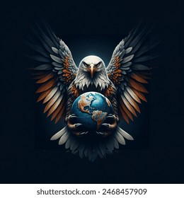 Facing Forward Bald Eagle Holding Large AI-generated image 2468979621 ...