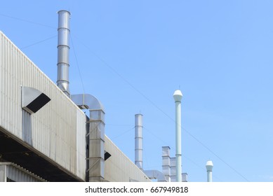 Factory Building Smoke Stack Blue Skyindustrial Stock Photo 667949818 ...