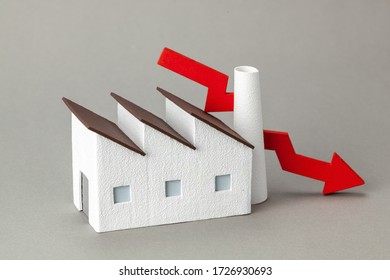 Factory Down Arrow Concept Drop Production Stock Photo 1726930693 ...