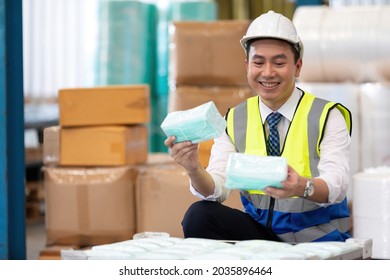 Factory Workers Engineers Looking Product Warehouse Stock Photo ...
