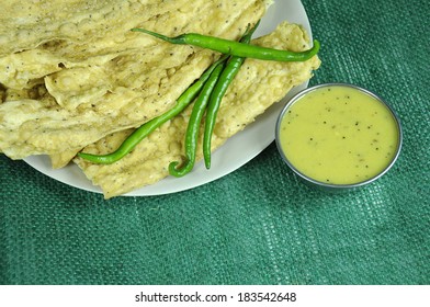 88 Fafda in a plate Images, Stock Photos & Vectors | Shutterstock