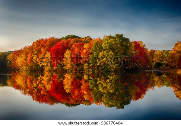 Fall Colors Reflecting Pond Stock Photo (Edit Now) 586770404 Fall Colors Reflecting Pond Stock Photo (Edit Now) 586770404