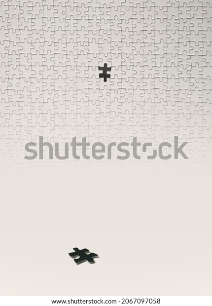 Fallen Missing Puzzle Piece Background Stock Photo 2067097058 ...