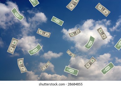 Not Enough Money Message Flying Cash Stock Vector (Royalty Free ...
