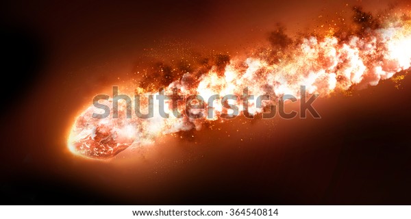 Falling Meteor Rain Comet Space Meteor Stock Photo (Edit Now) 364540814