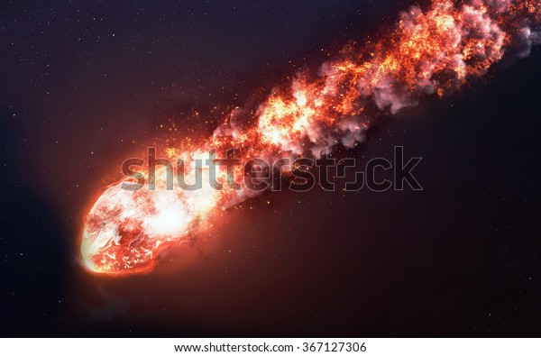 Falling Meteor Rain Comet Space Meteor Stock Photo (Edit Now) 367127306