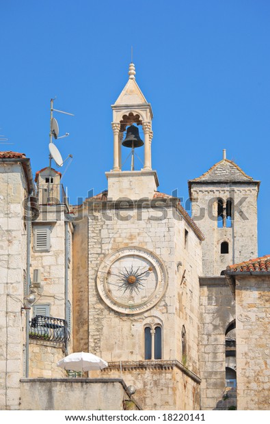 Famous Romanesque Tower Clock Split Croatia Stock Photo 18220141 ...