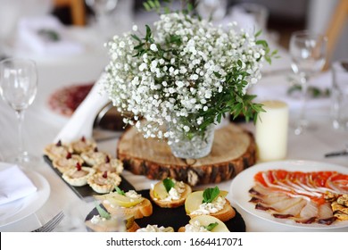 Beautifully Decorated Catering Banquet Table Different Stock Photo ...