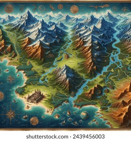 Treasure Map Like Hollywood Movies Brown AI-generated image 2470270571 ...