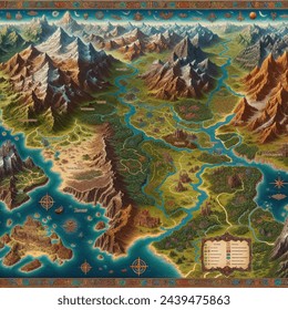 Line Drawn Fantasy Map Small Region AI-generated image 2438860299 ...