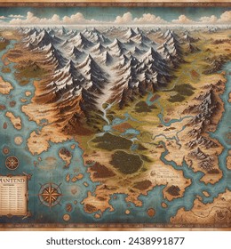 Medieval Artistic Image Map Middle Earth AI-generated image 2397178003 ...