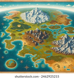 Fantasy World Map Vector Illustration Vast AI-generated image ...
