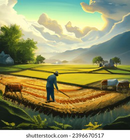 Oil Painting Artistic Image Rice On AI-generated image 2476638107 ...
