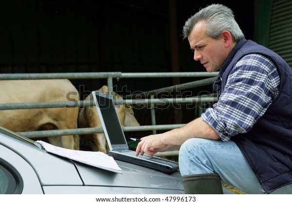 Farmer Laptop Computer Stock Photo (Edit Now) 47996173