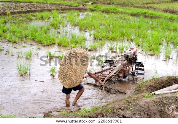 Farmer Using Tractor Prepare Soil During Stock Photo 2206619981 ...
