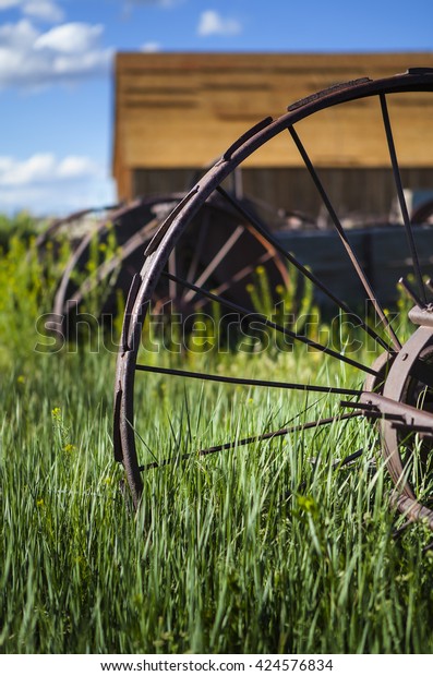 Farming Ranch Background Barn Rusty Farm Stock Photo 424576834 ...
