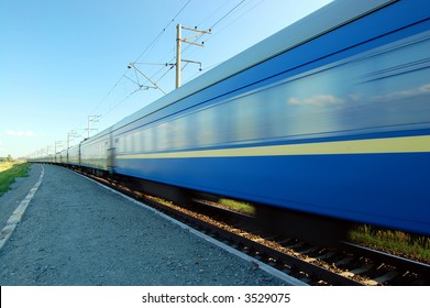 Fast Going Blue Train Stock Photo 3529075 | Shutterstock