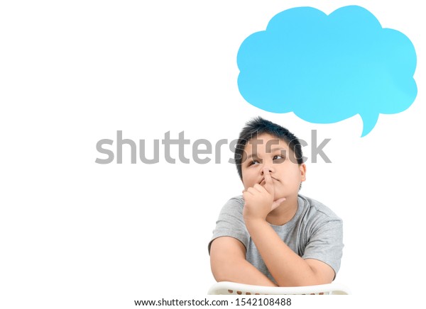 Fat Boy Thinking Speech Bubble Isolated Stock Photo 1542108488 ...