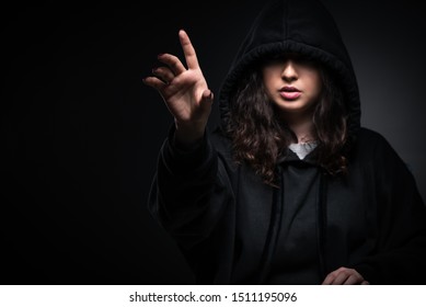 Female Hacker Hacking Security Firewall Late Stock Photo 1511195096 ...