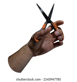 Female Hand Using Scissors Tool Isolated Stock Photo 2143947785 ...
