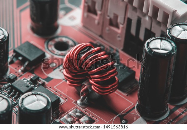 Ferrite Coil Computer Internal Hardware Circuit Stock Photo 1491563816 ...