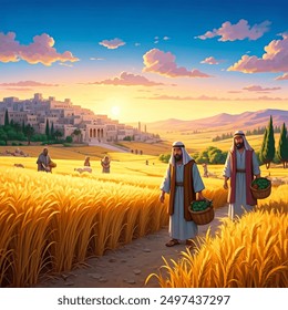 Harvest Fields Few Workers Biblical Landscape AI-generated image ...