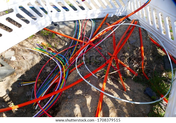 Fiber Optic Cable Laying Ground Buried Stock Photo 1708379515 ...