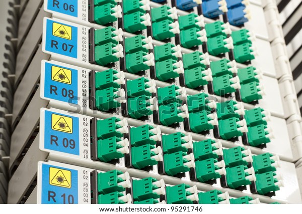 Fiber Optic Cable Management System Green Stock Photo 95291746 ...