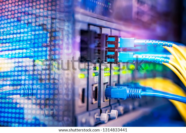 Fiber Optical Cables Connected Optic Ports Stock Photo (Edit Now ...