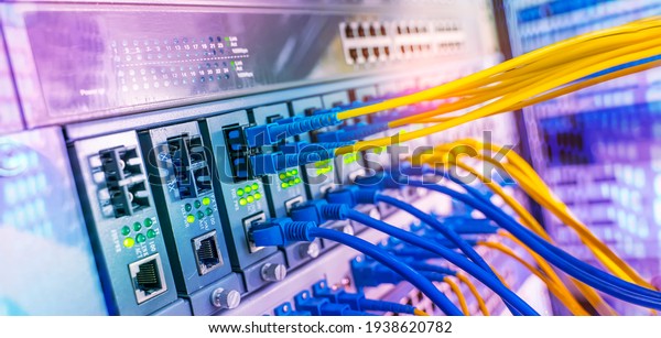 Fiber Optical Cables Connected Optic Ports Stock Photo (Edit Now ...