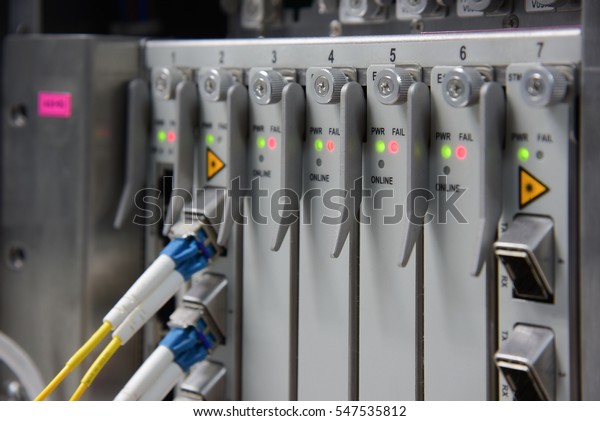 Fiber Optical Connector Interface Cards Equipment Stock Photo 547535812 ...