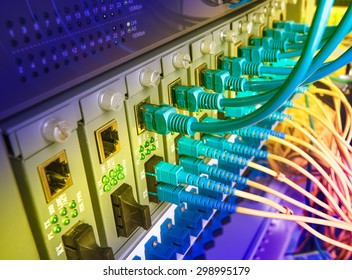 Fiber Optic Cables Connected Network Server Stock Photo 501230530 ...