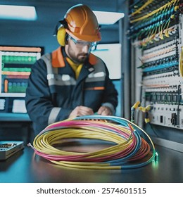 Fibre Engineer Repairing Fibre Optic Cable AI-generated image ...