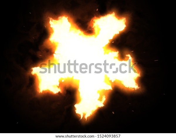 Fiery Muzzle Flash Isolated On Black Stock Photo 1524093857 | Shutterstock