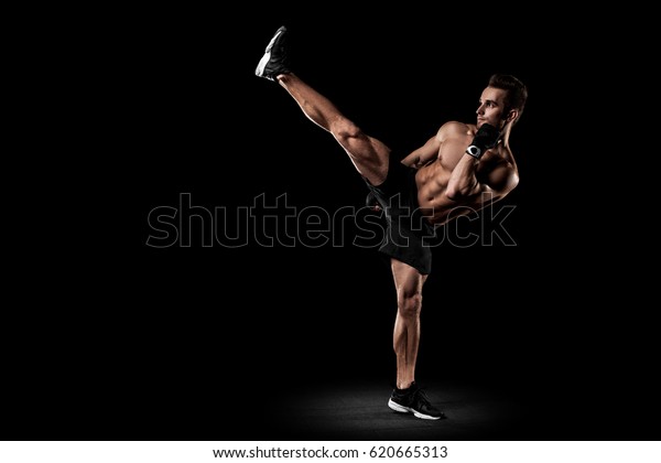 Fighter Boxer Fighting Posture Stock Photo (Edit Now) 620665313