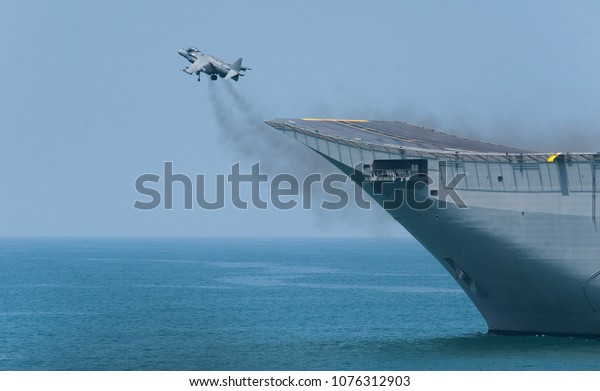 310 Military Jet Taking Off From Aircraft Carrier Images, Stock Photos ...