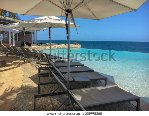 Fiji Infinity Pool Ocean View 스톡 사진 1108998368 | Shutterstock
