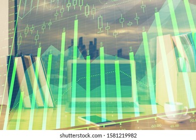 Financial Chart Drawing Table Computer On Stock Photo 1581219982 ...