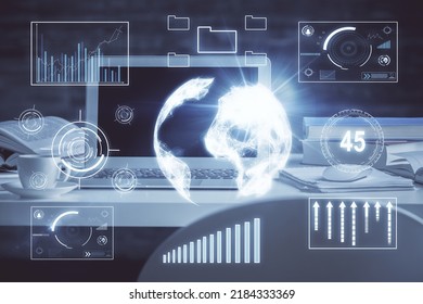 Financial Chart Drawing Table Computer On Stock Photo 2184333369 ...